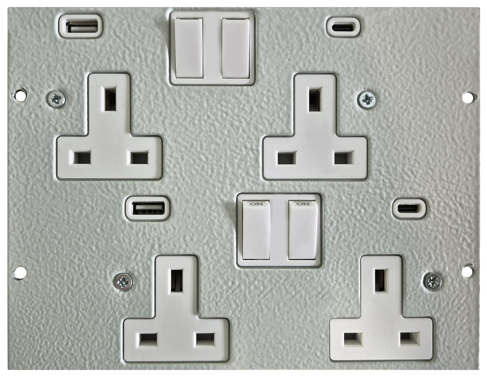 ST0290/USB/2 - Dual Twin Switched Sockets Plate with USB